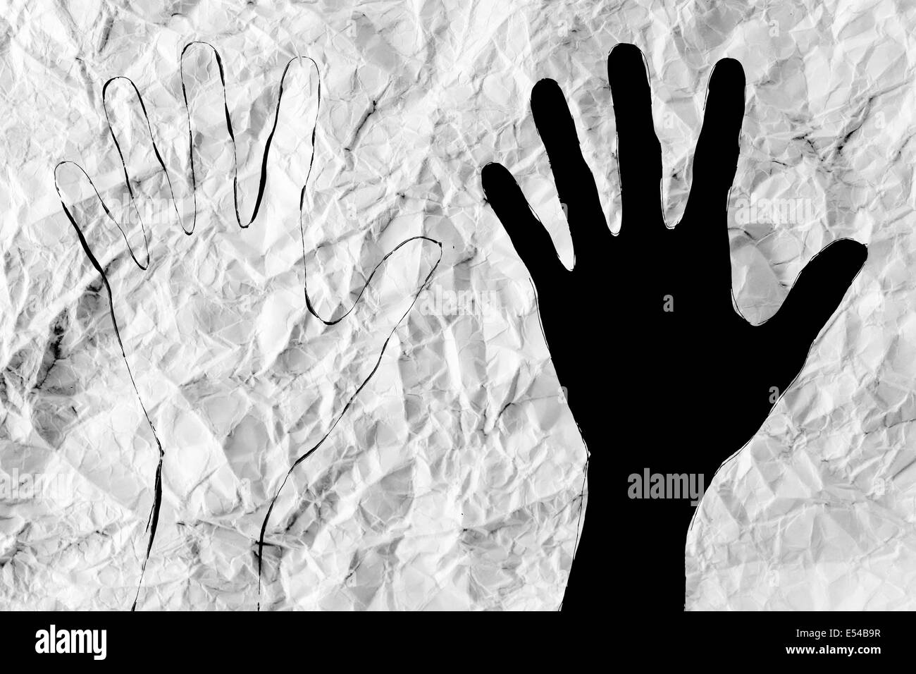 colorful silhouette hands background design Stock Photo - Alamy