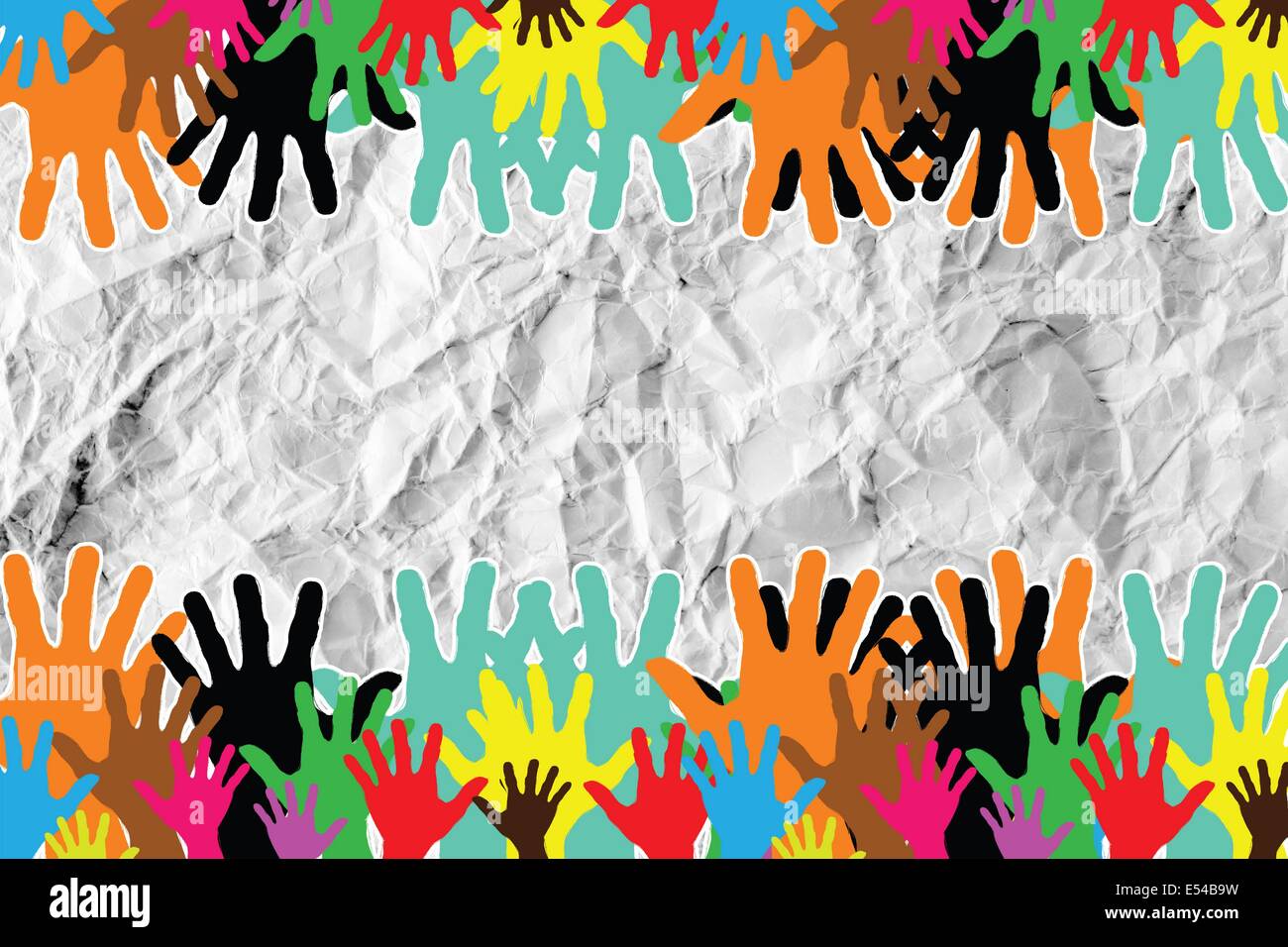 colorful silhouette hands background design Stock Photo - Alamy