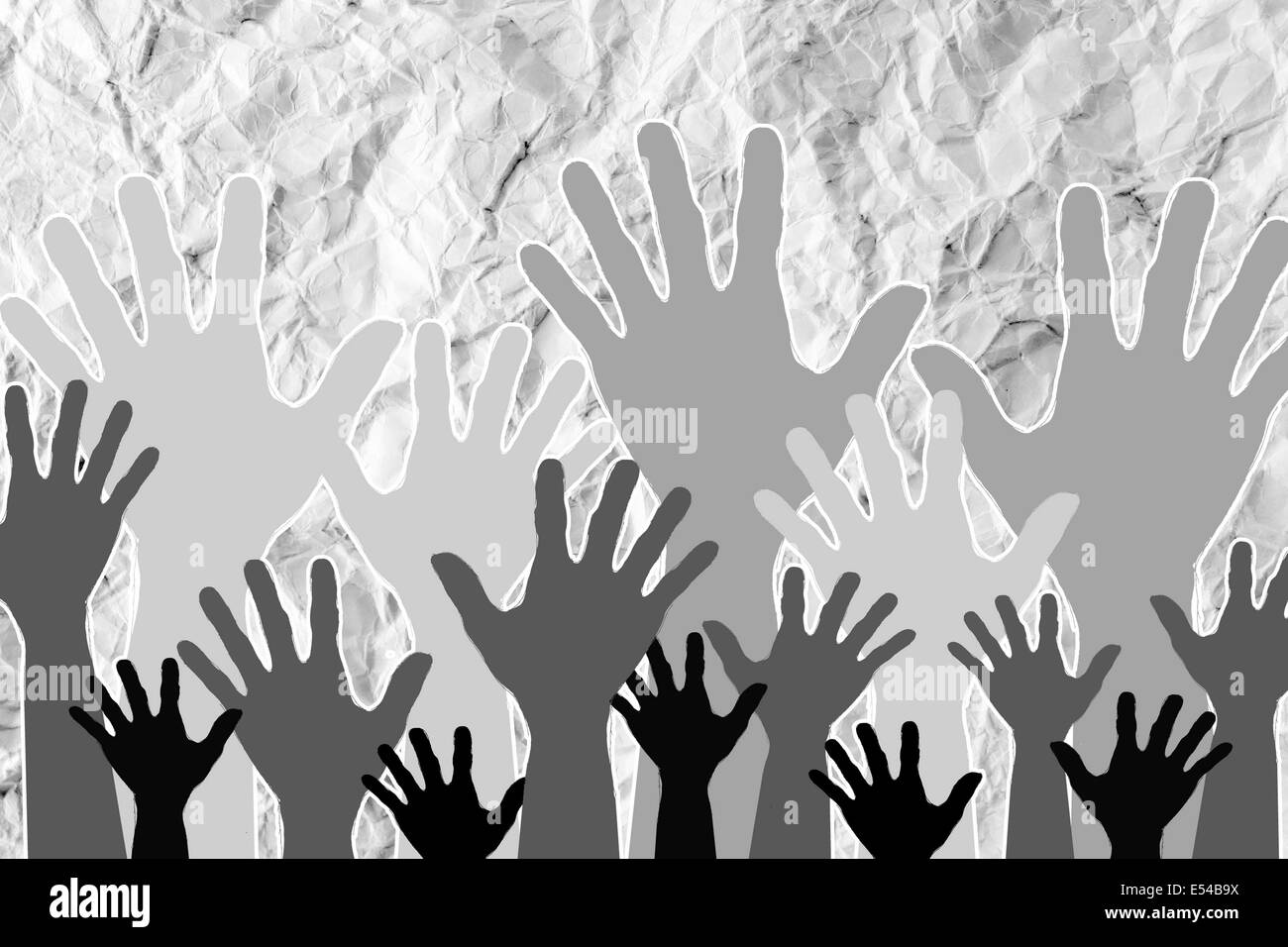 colorful silhouette hands background design Stock Photo - Alamy