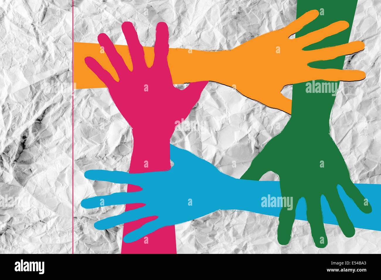 colorful silhouette hands background design Stock Photo - Alamy