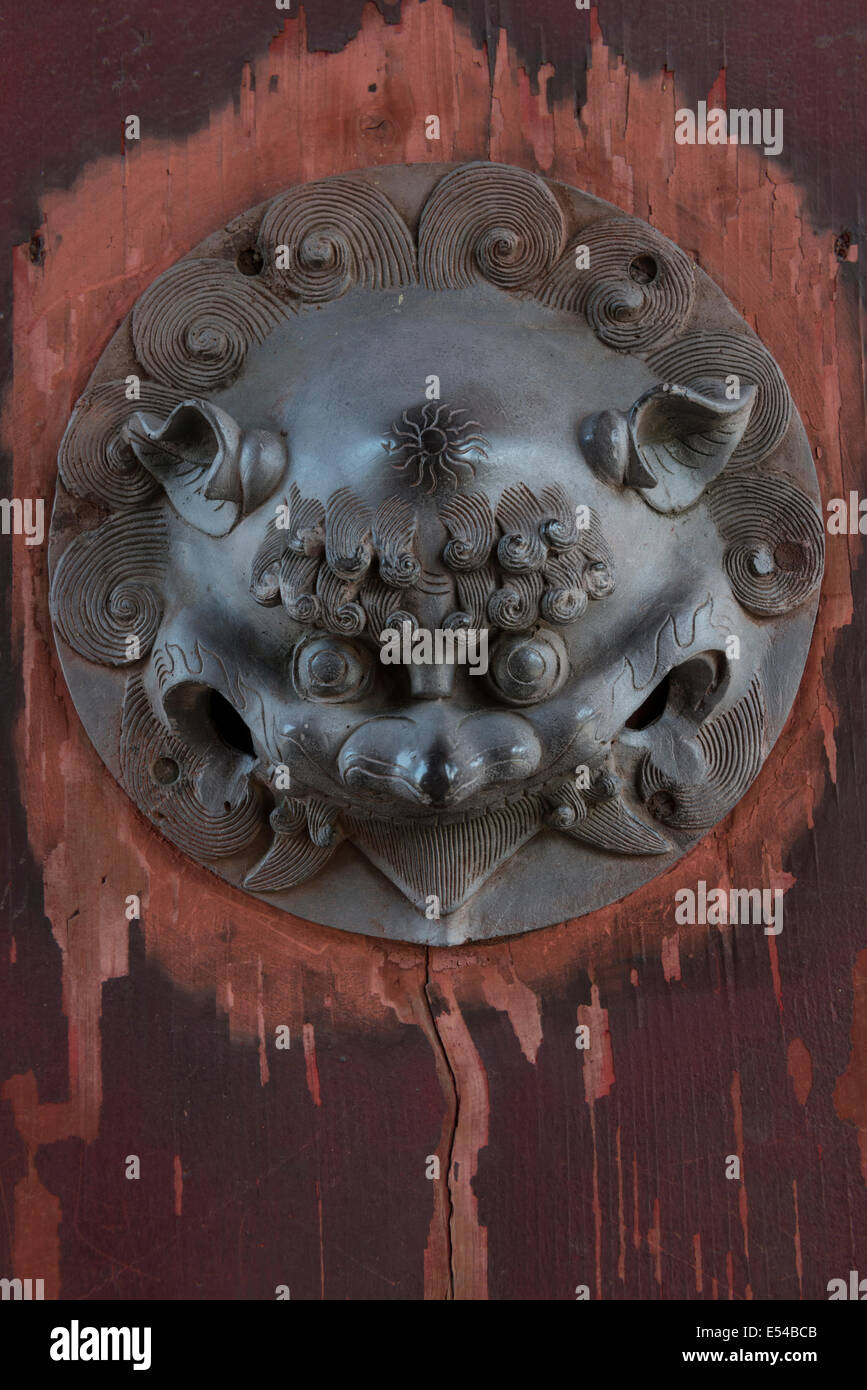 Demon Door Handle Detail in Sofukuji Temple, Nagasaki, Japan Stock ...