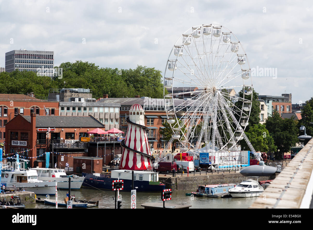 Bristol, UK. 20th July, 2014. Dockside fairground rides, a popular ...