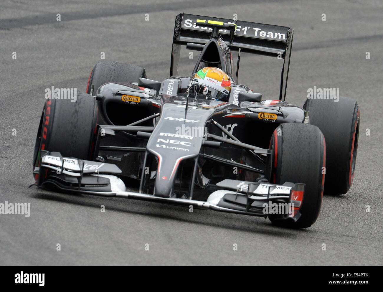 Mexican Formula One driver Esteban Gutierrez from team Sauber steers ...