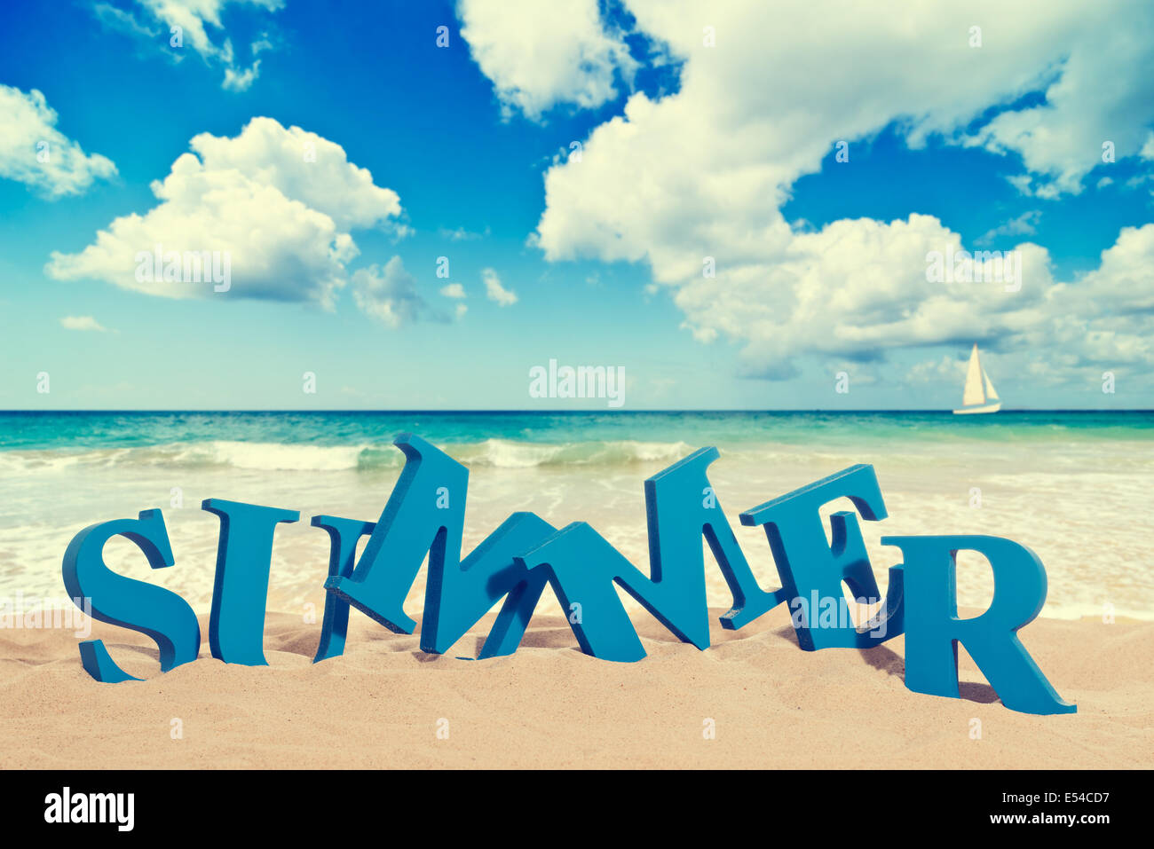 Summer in sand at the beach with vintage feel Stock Photo - Alamy