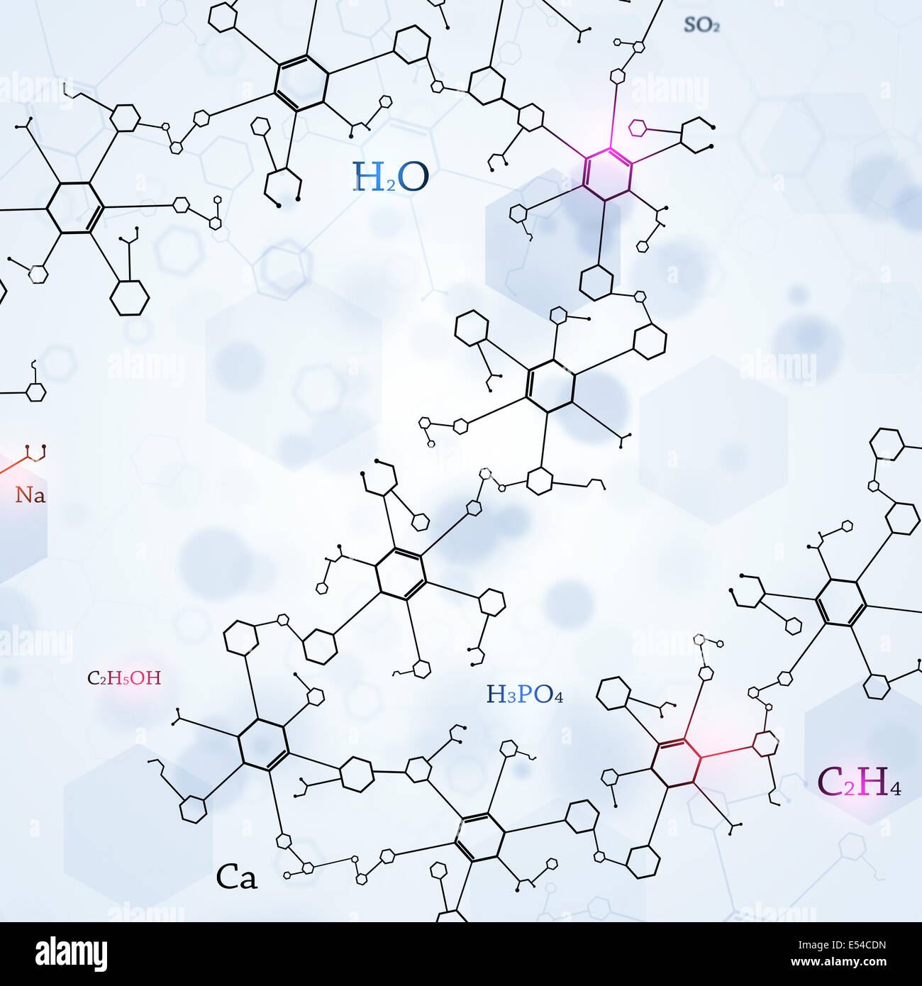 abstract technology and science background with chemistry elements ...