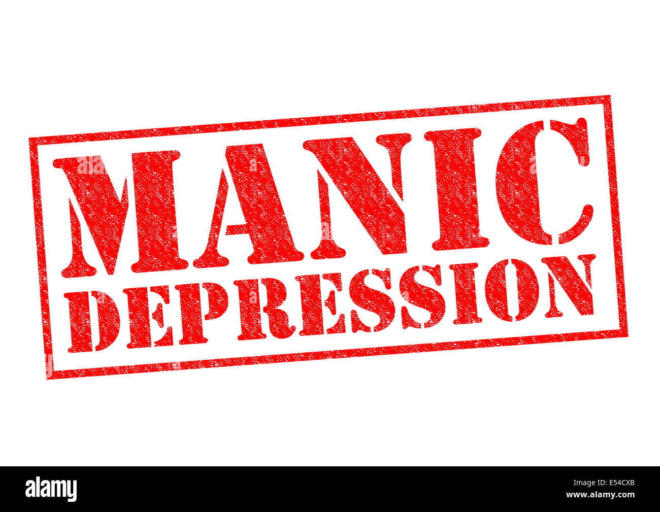 MANIC DEPRESSION red Rubber Stamp over a white background Stock Photo ...