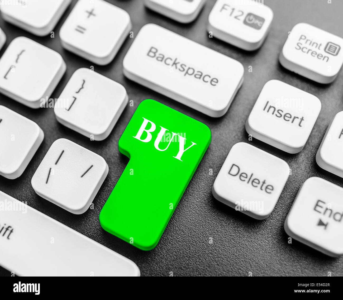 Keyboard with Buy red button. Concept image Stock Photo - Alamy