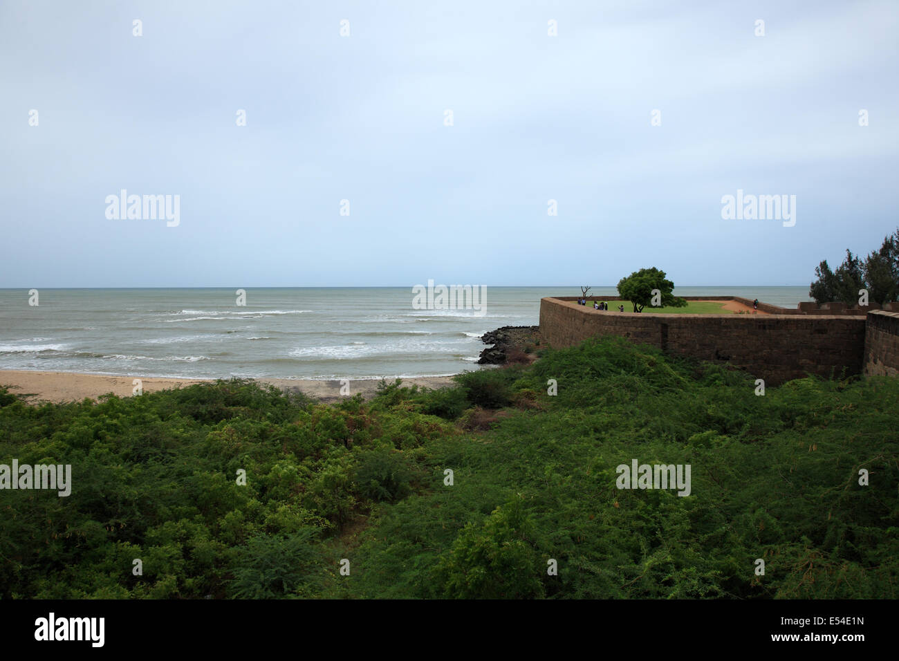 Vattakottai fort by sea Stock Photo - Alamy