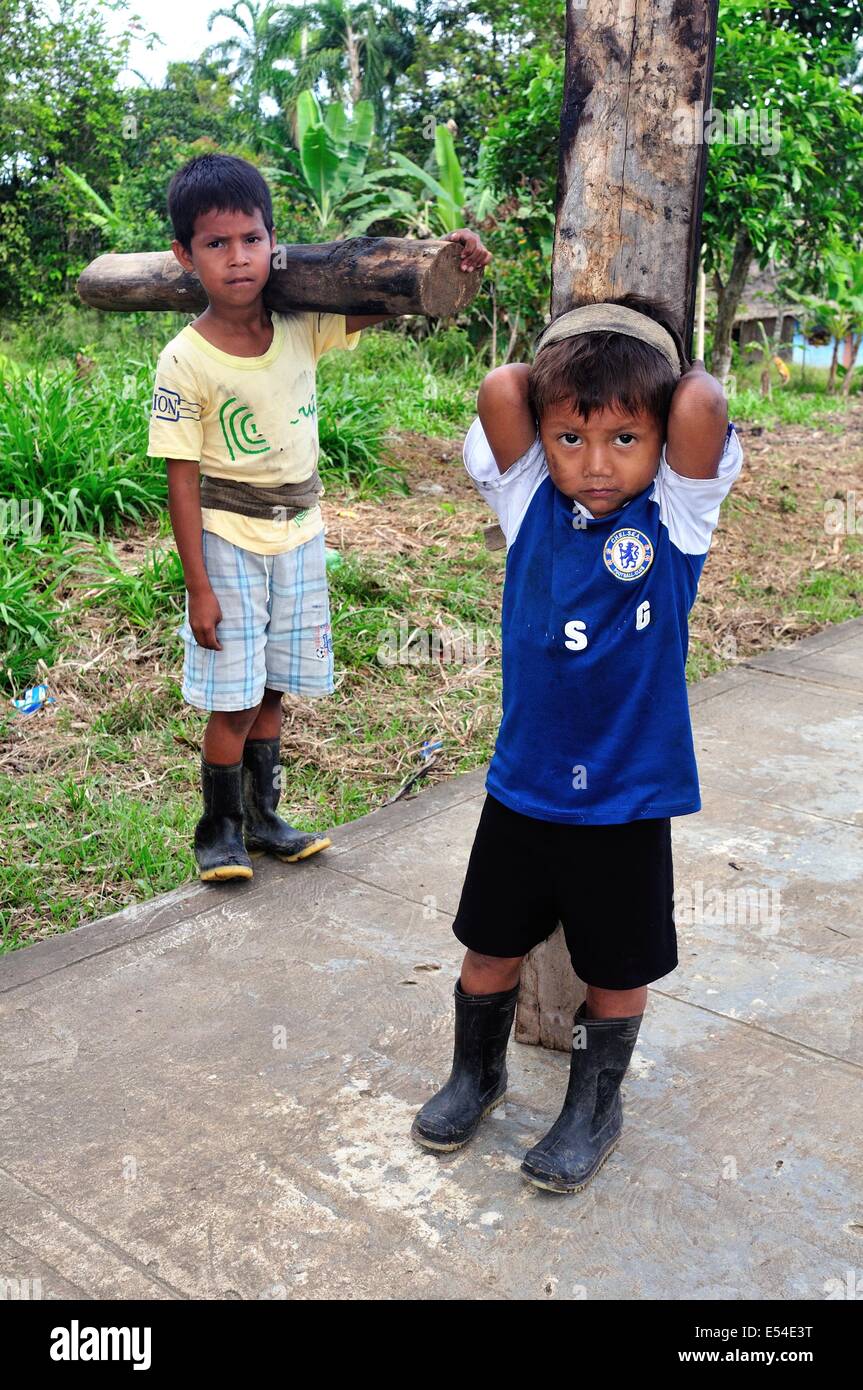 Children working rebuilding bridge in hi-res stock photography and ...
