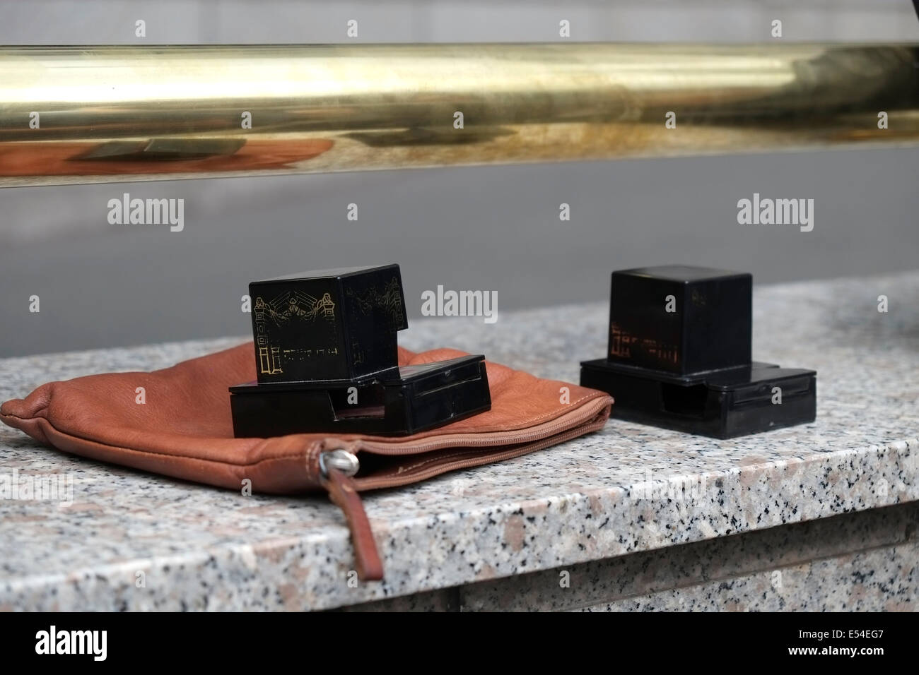 London, UK. 20th July, 2014. Tefillin (Jewish Prayer boxes) at Protest ...