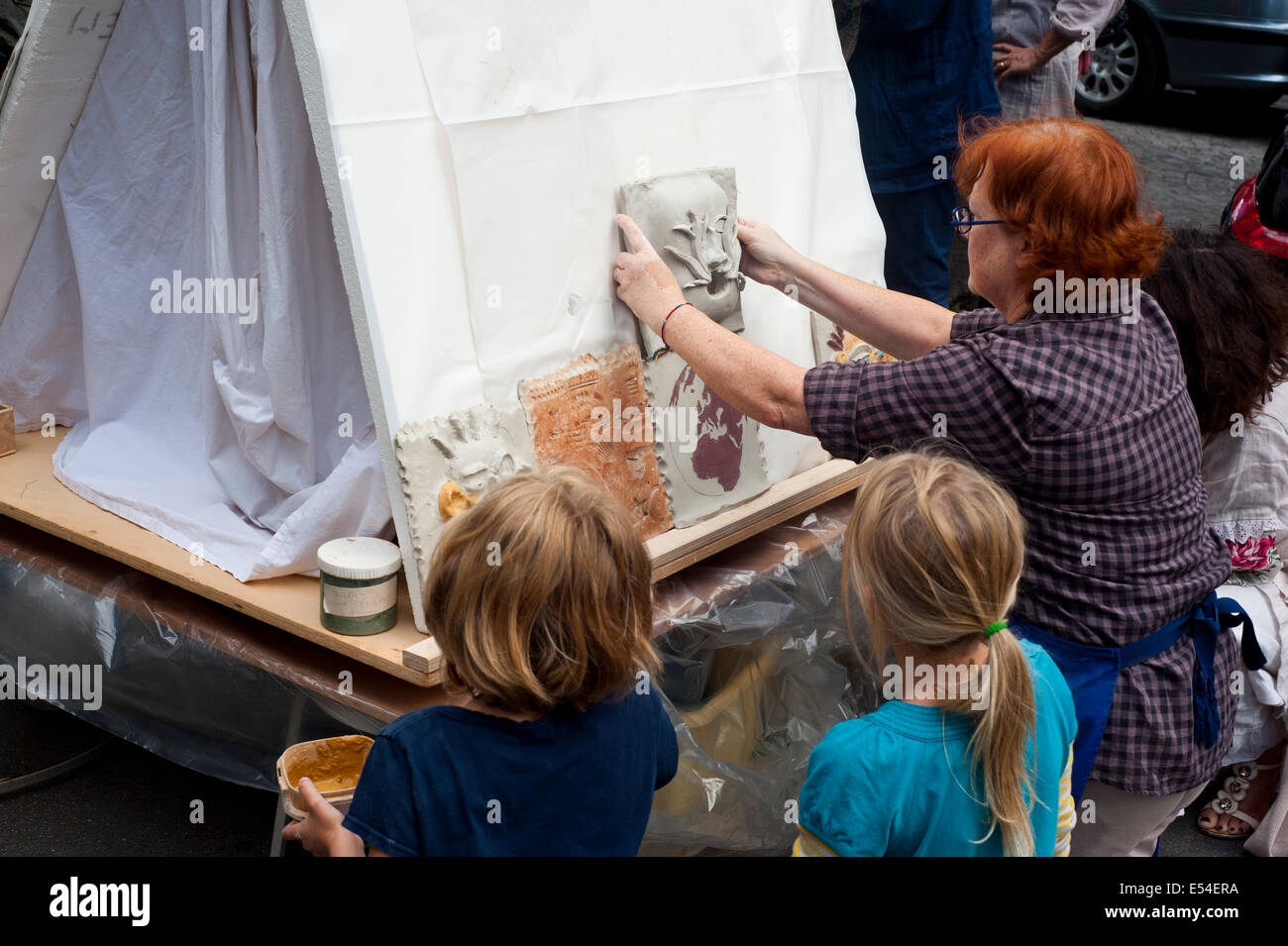 Paris France - Painting handicraft people Stock Photo - Alamy