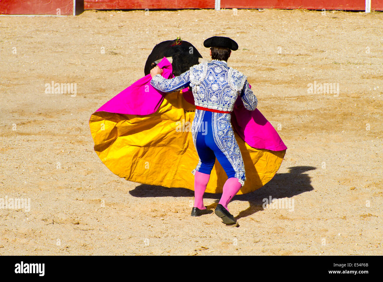 Torero and bull in bullfight. Madrid, Spain Stock Photo - Alamy