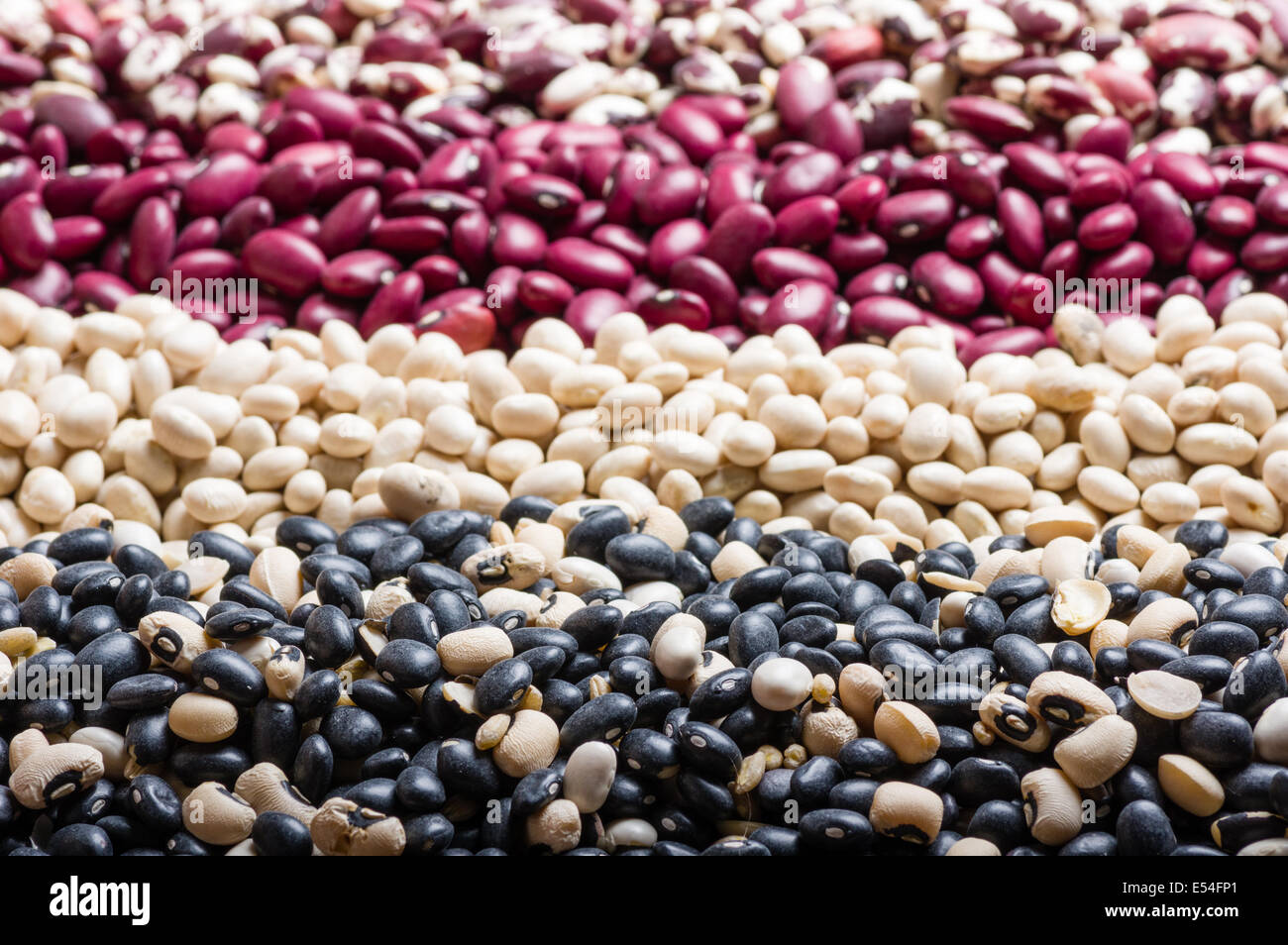 Dried beans arranged for use in a background Stock Photo - Alamy