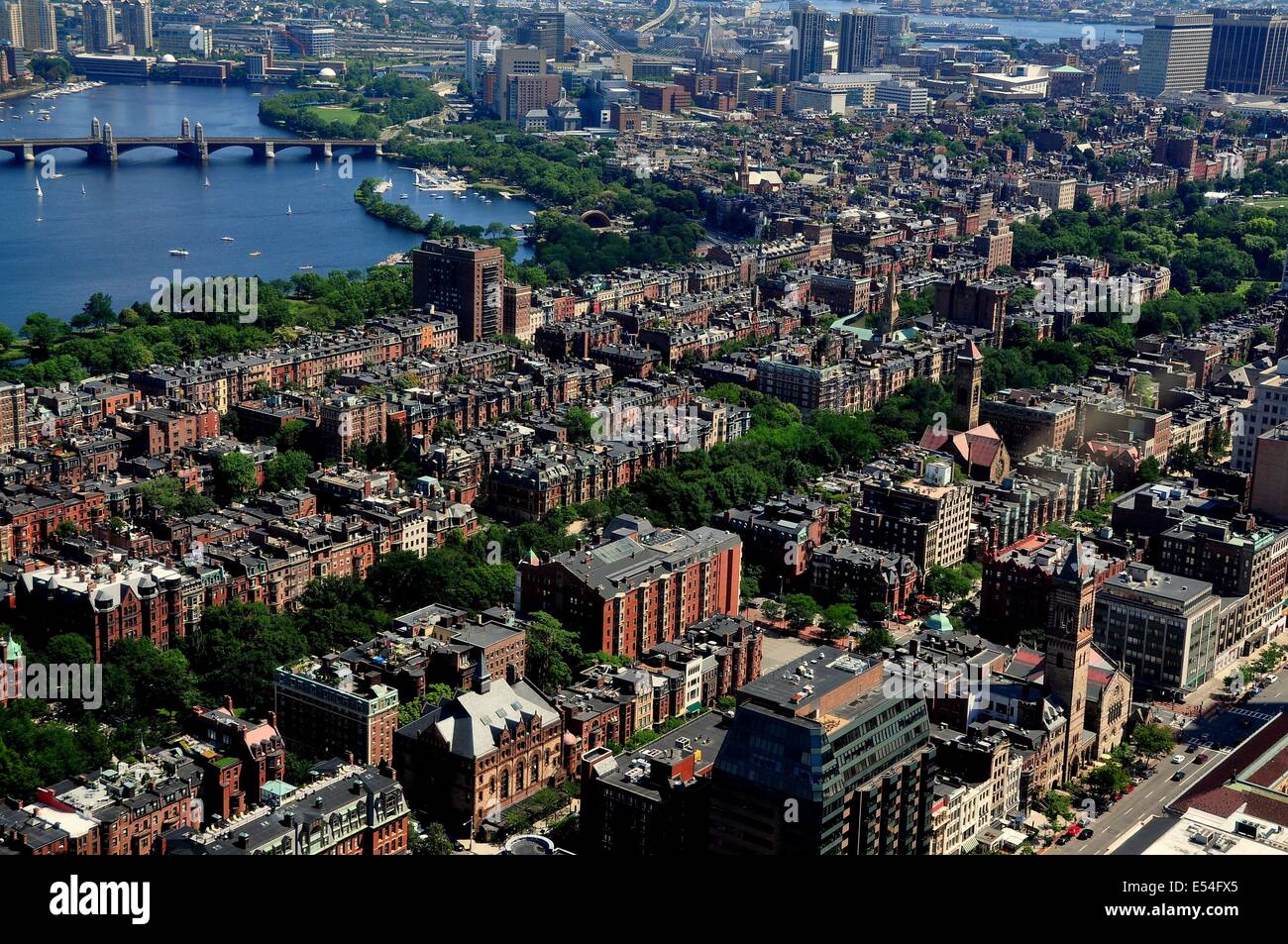 BOSTON, MASSACHUSETTS: View of the city from the 52nd floor Skywalk ...