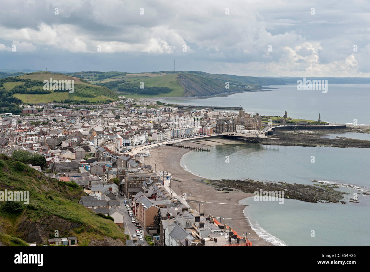 aberystwyth sea front wales from constitution hill Stock Photo - Alamy