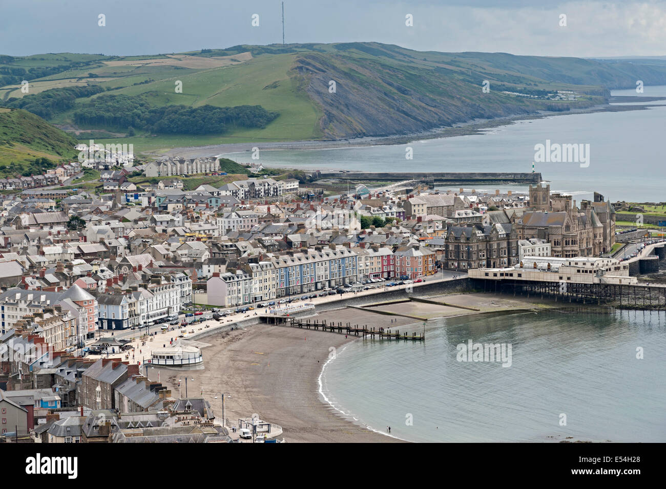 aberystwyth sea front wales from constitution hill Stock Photo - Alamy