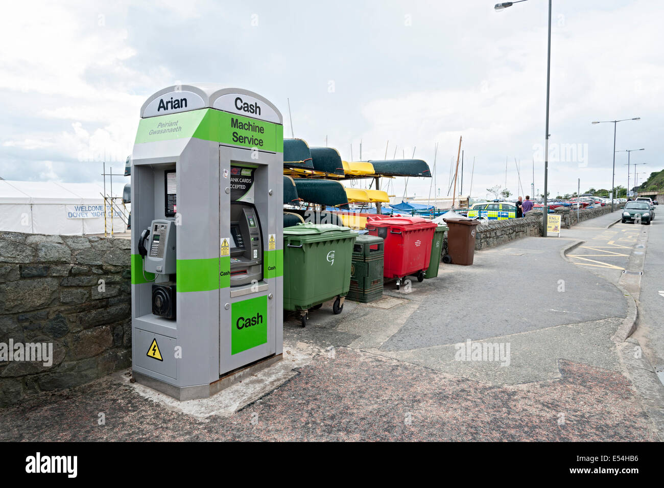 Aberdovey wales street bank atm terminal for holiday cash Stock Photo ...