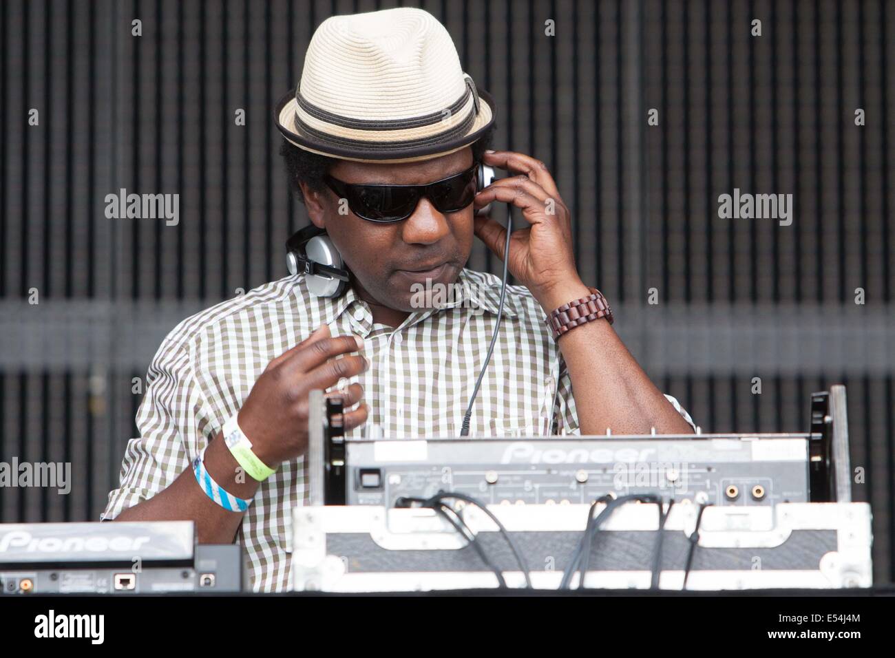 Guildford, UK. 20th July, 2014. Norman Jay performing on day 3 of ...