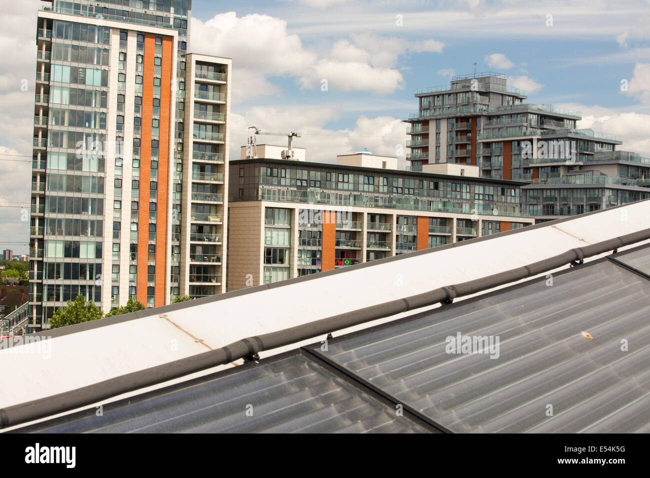 Solar thermal and solar PV panels on the roof of the Crystal building ...