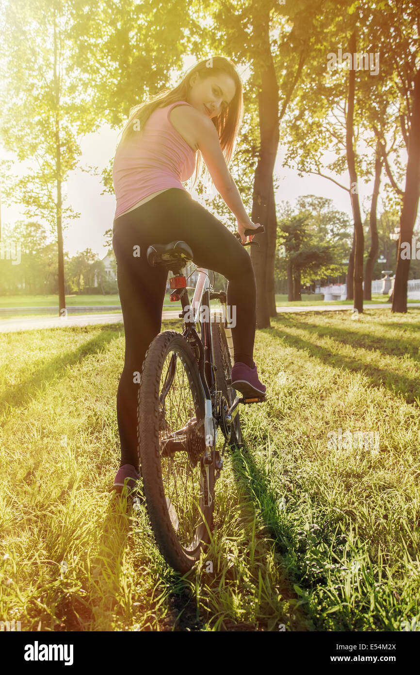 Pretty young female biker hi-res stock photography and images - Alamy