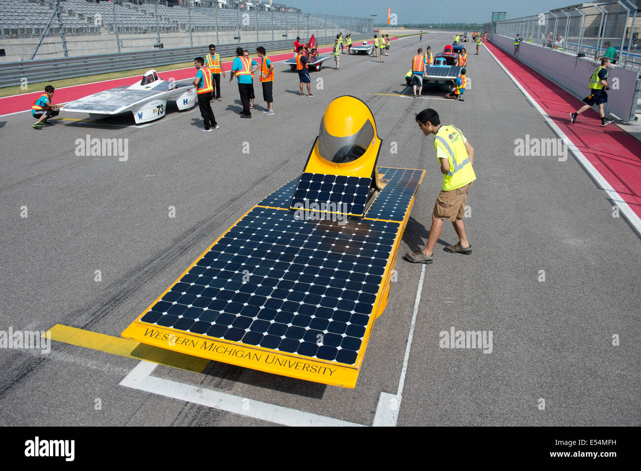 Western Michigan University readies its car, Sunseeker 14, during ...
