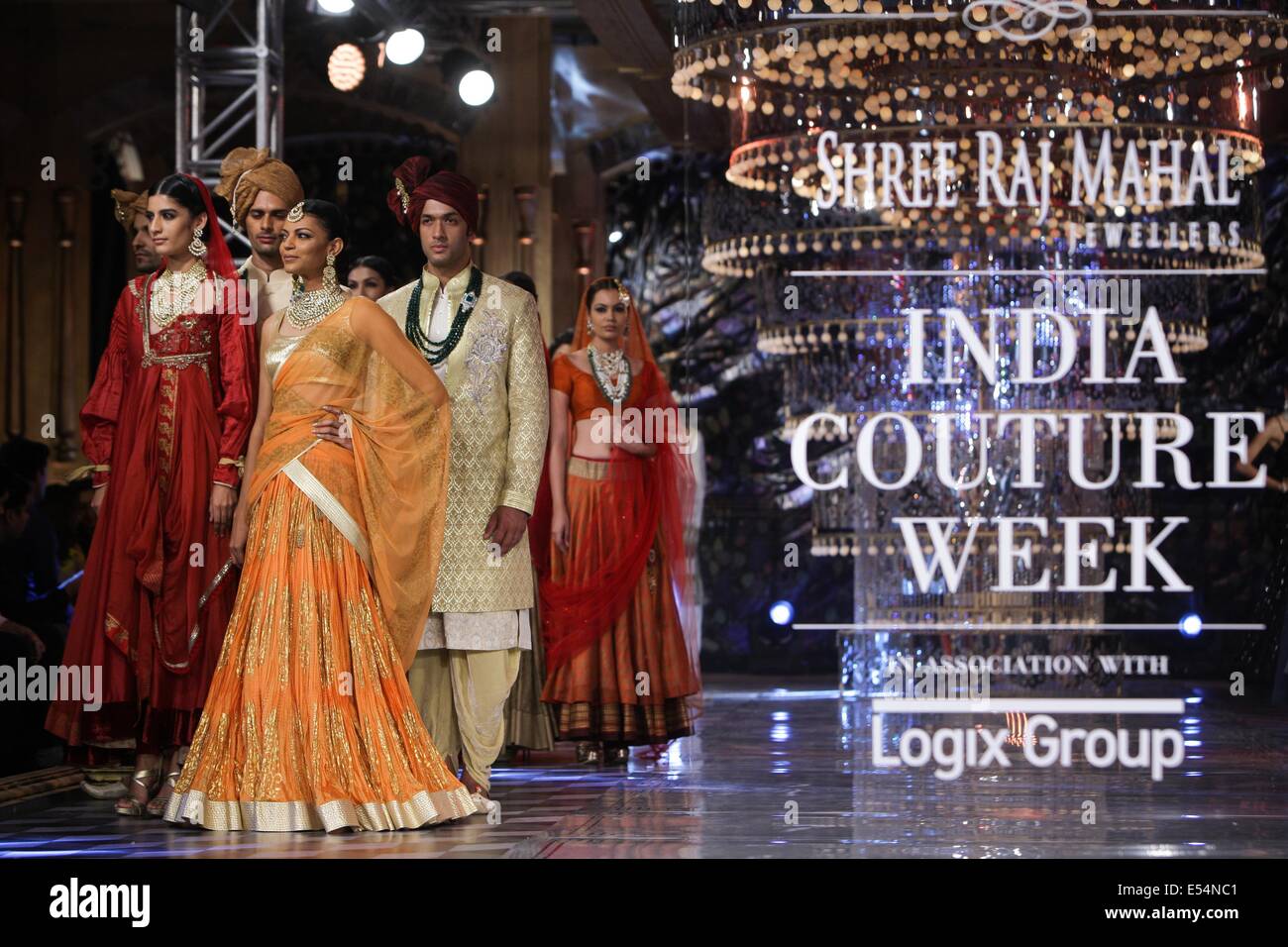 New Delhi, India. 20th July, 2014. Models present creations of Fashion ...