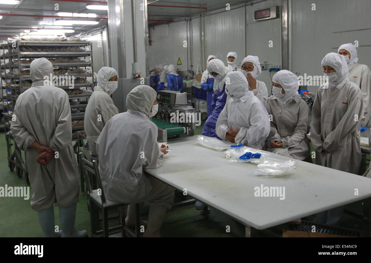 Shanghai, China. 20th July, 2014. Workers have nothing to do at the ...