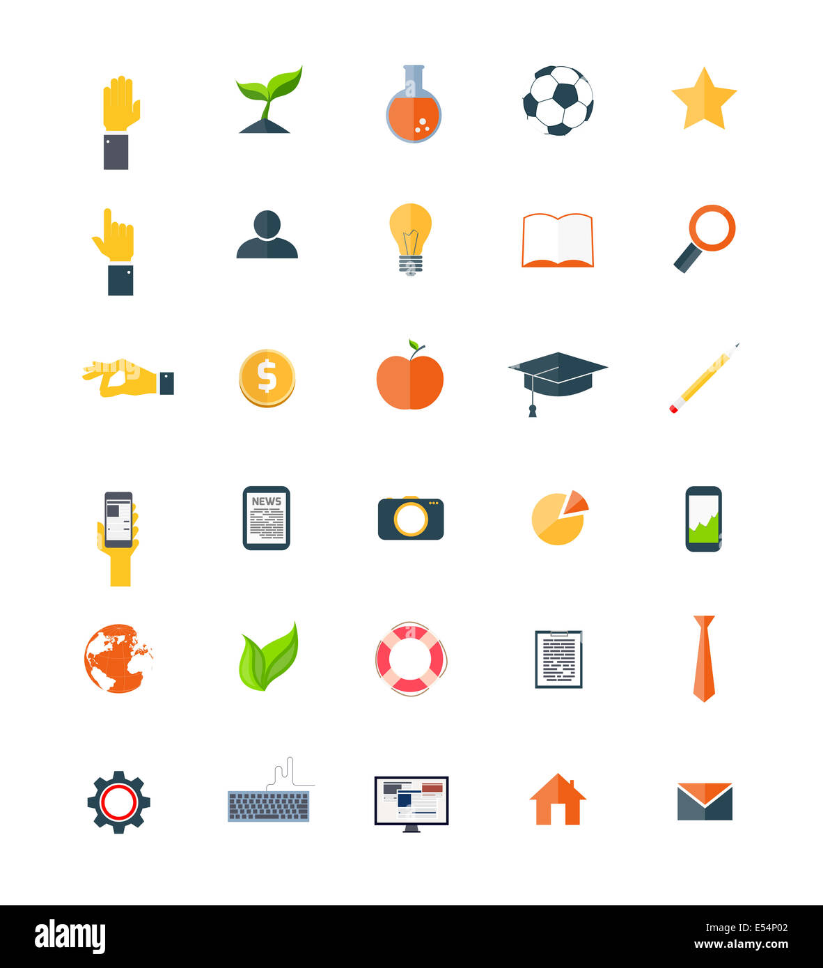 Set of flat icons Stock Photo - Alamy