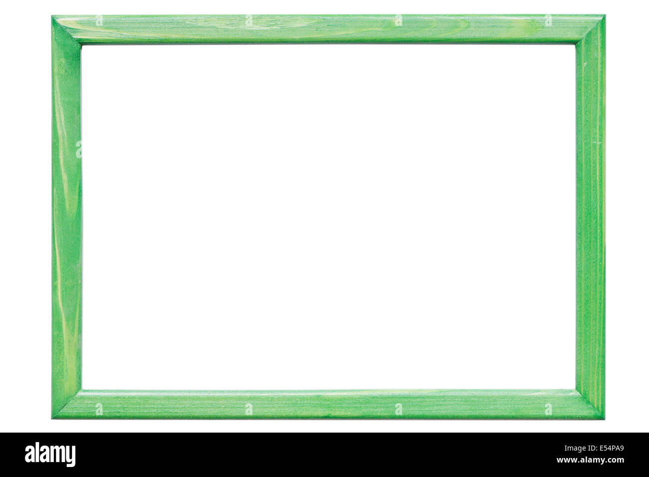green wooden frame on the white background Stock Photo - Alamy