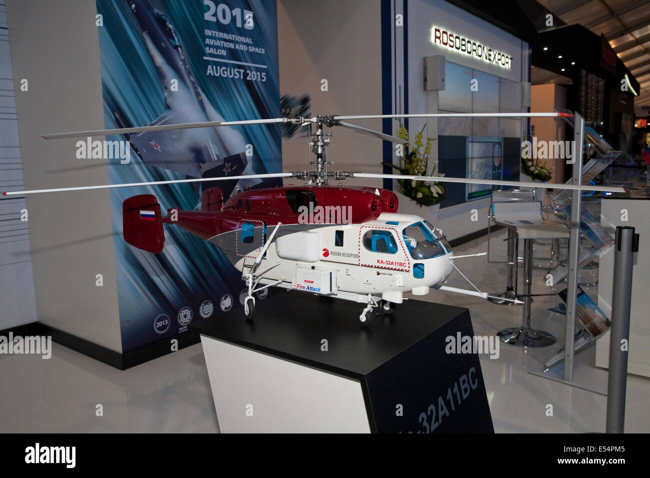 Model helicopter on display at the Farnborough Airshow 2014 Stock Photo ...
