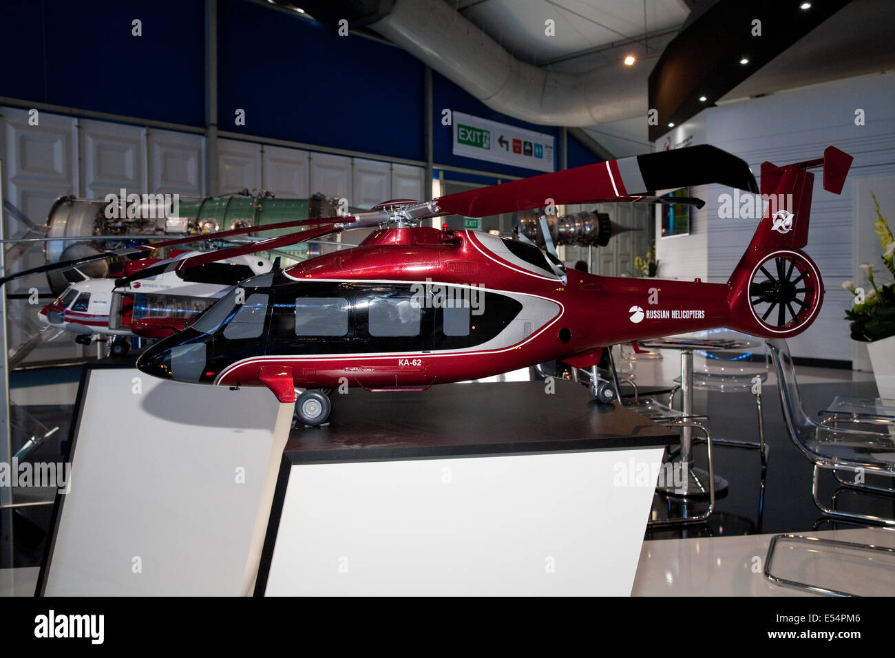 Model helicopter on display at the Farnborough Airshow 2014 Stock Photo ...