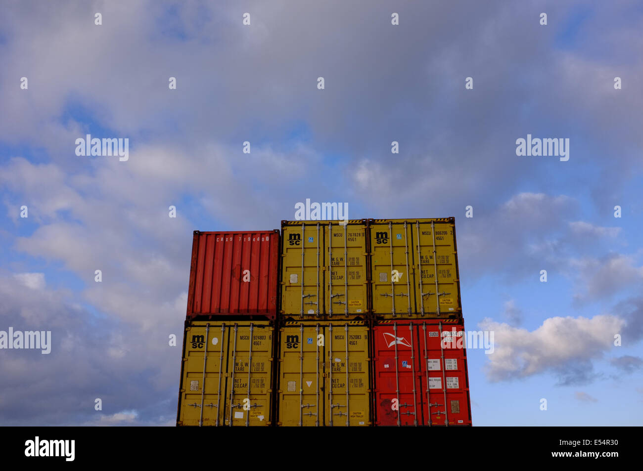stack of cargo transport containers Stock Photo - Alamy
