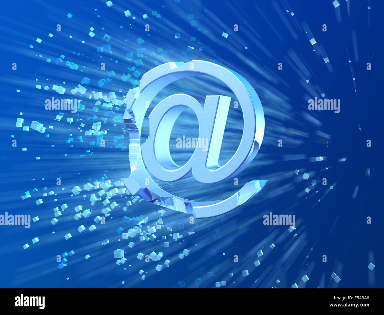 E-mail crash symbol. Conceptual 3d illustration Stock Photo - Alamy