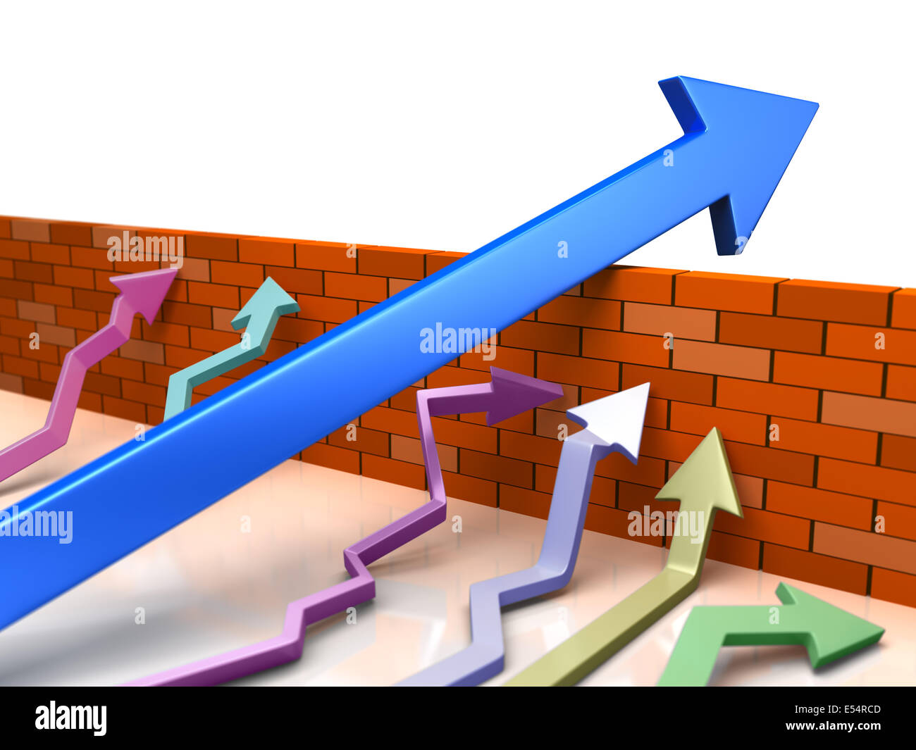 Business overcomes obstacles. conceptual illustration Stock Photo - Alamy