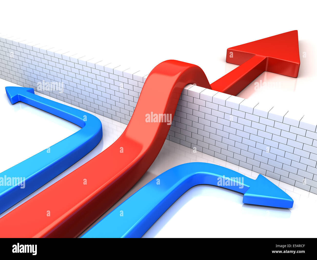 Business overcomes obstacles. conceptual illustration Stock Photo - Alamy