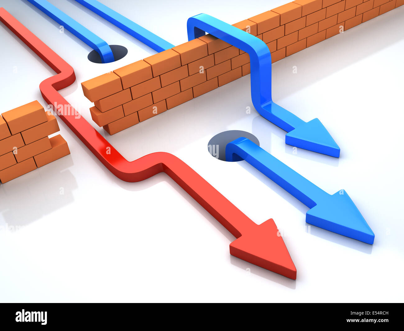 Business overcomes obstacles. conceptual illustration Stock Photo - Alamy
