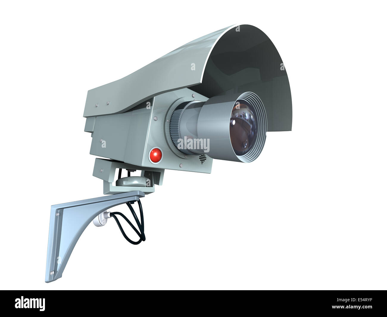 Security video camera, isolated on white background Stock Photo - Alamy