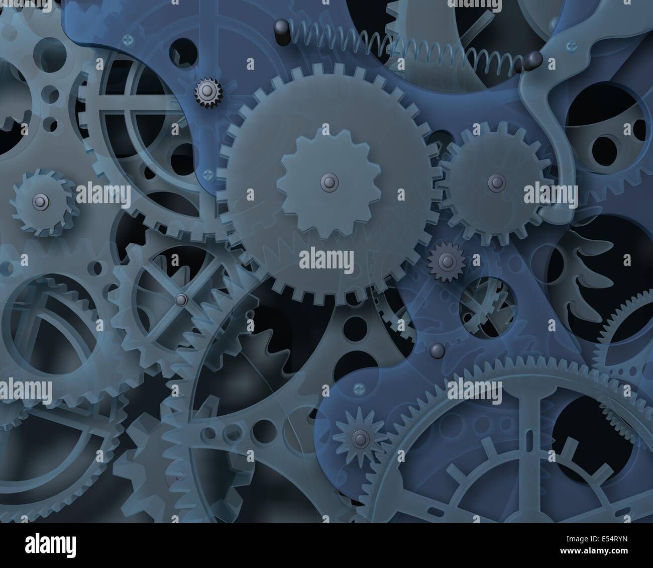 Abstract clockwork, Closeup mechanism. 3d fantasy background Stock ...