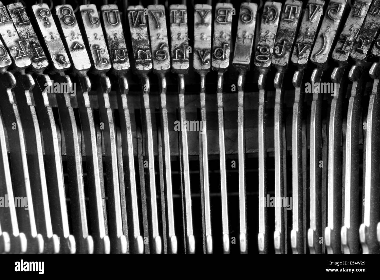 letters of an old typewriter ink stained Stock Photo - Alamy