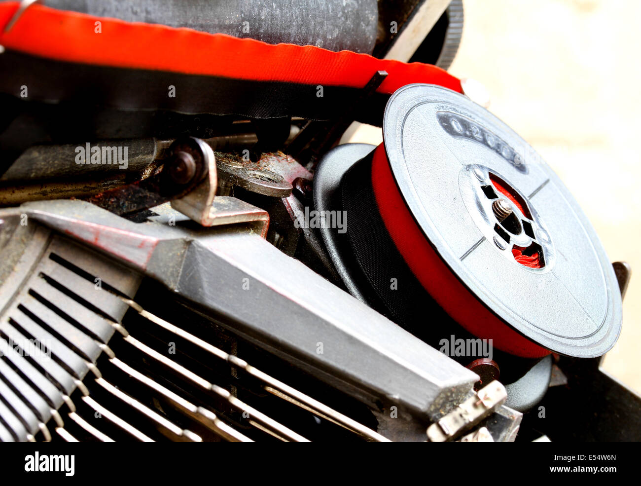 black and red ink of a very old typewriter Stock Photo - Alamy