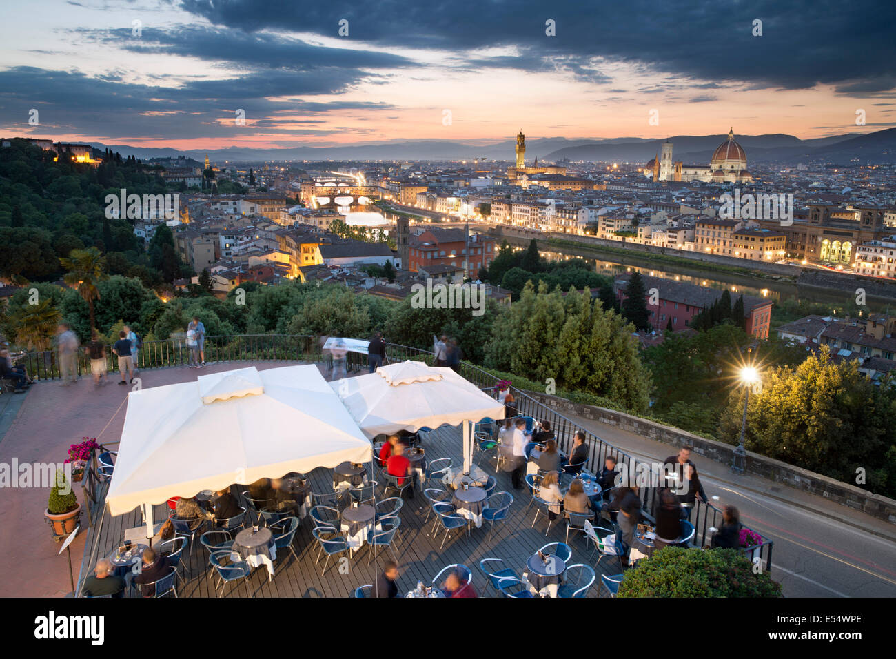 View over florence from piazza michelangelo hi-res stock photography ...