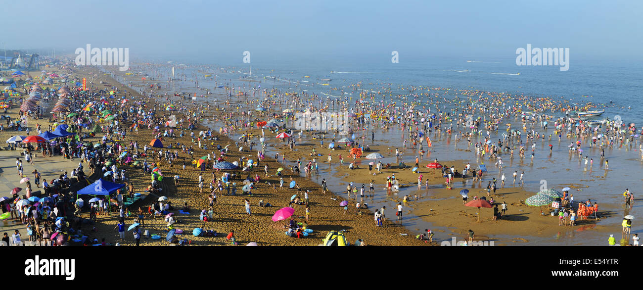 Rizhao, China. 20th July, 2014. JULY 20: A large number of tourists ...