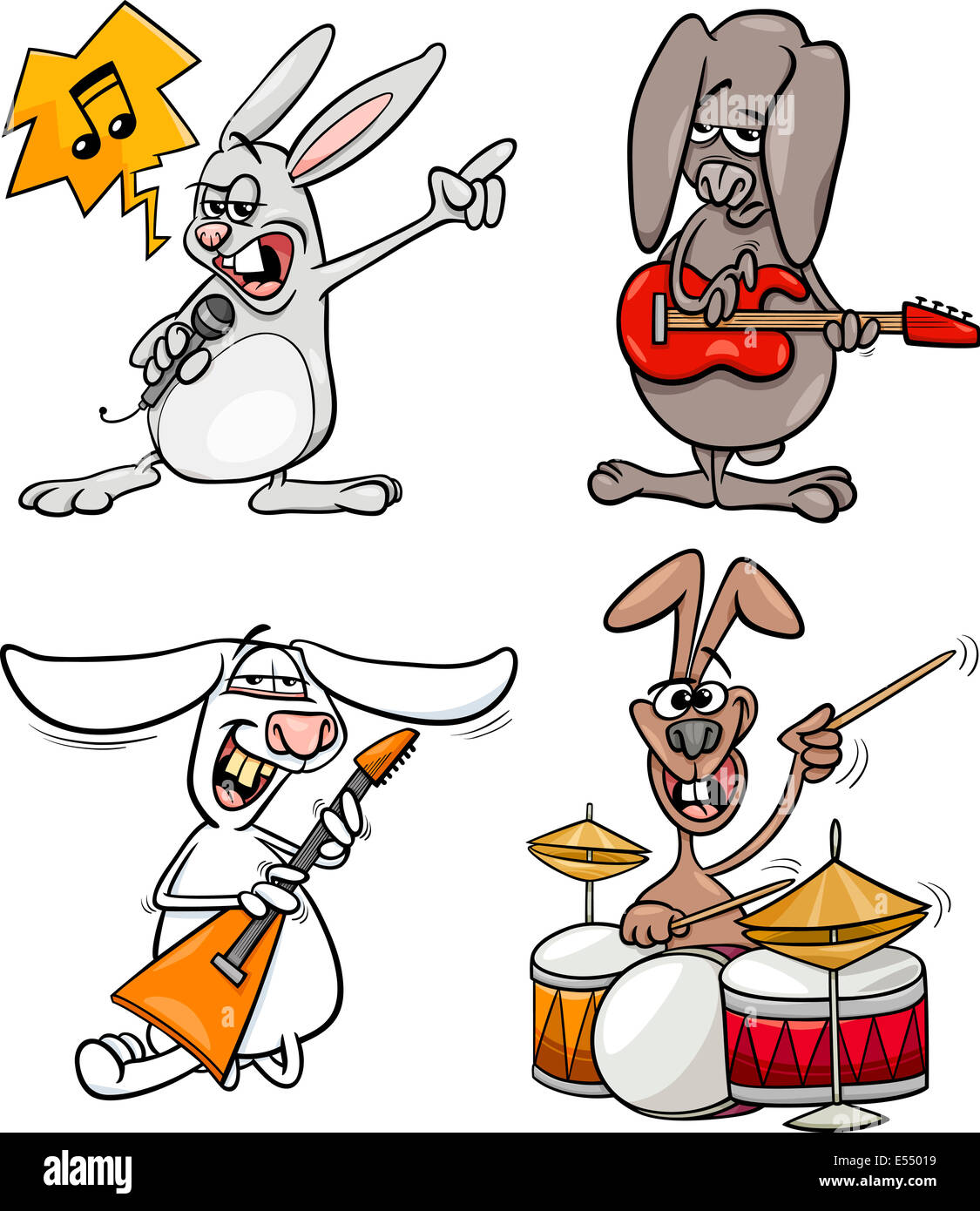 Funny Cartoon Rock Group