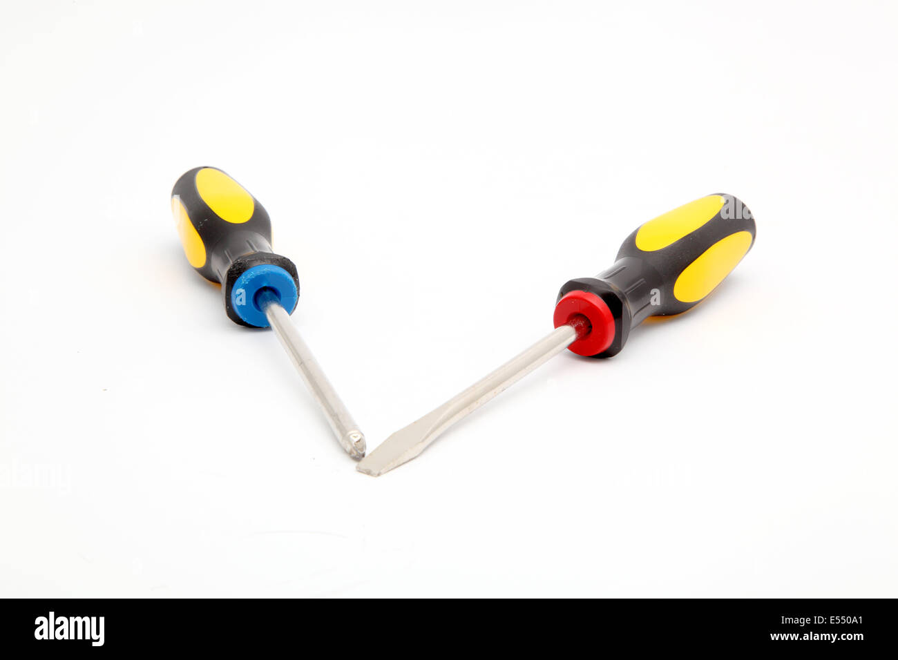 Two screwdrivers isolated on white background Stock Photo - Alamy