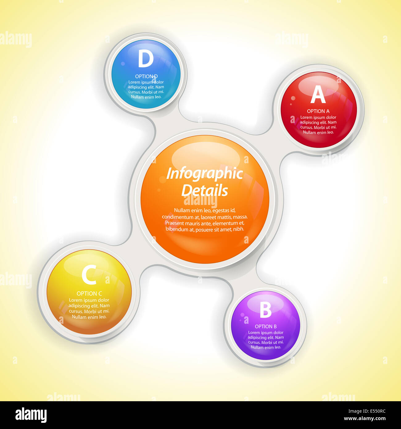 Infographic vector Background with Colourful Spheres Stock Photo - Alamy