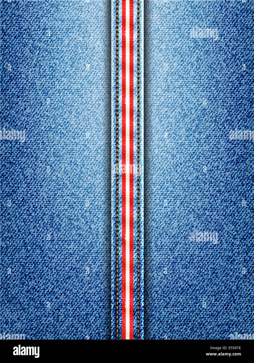 Denim Vector Background with Red and White Striped Seam Stock Photo - Alamy