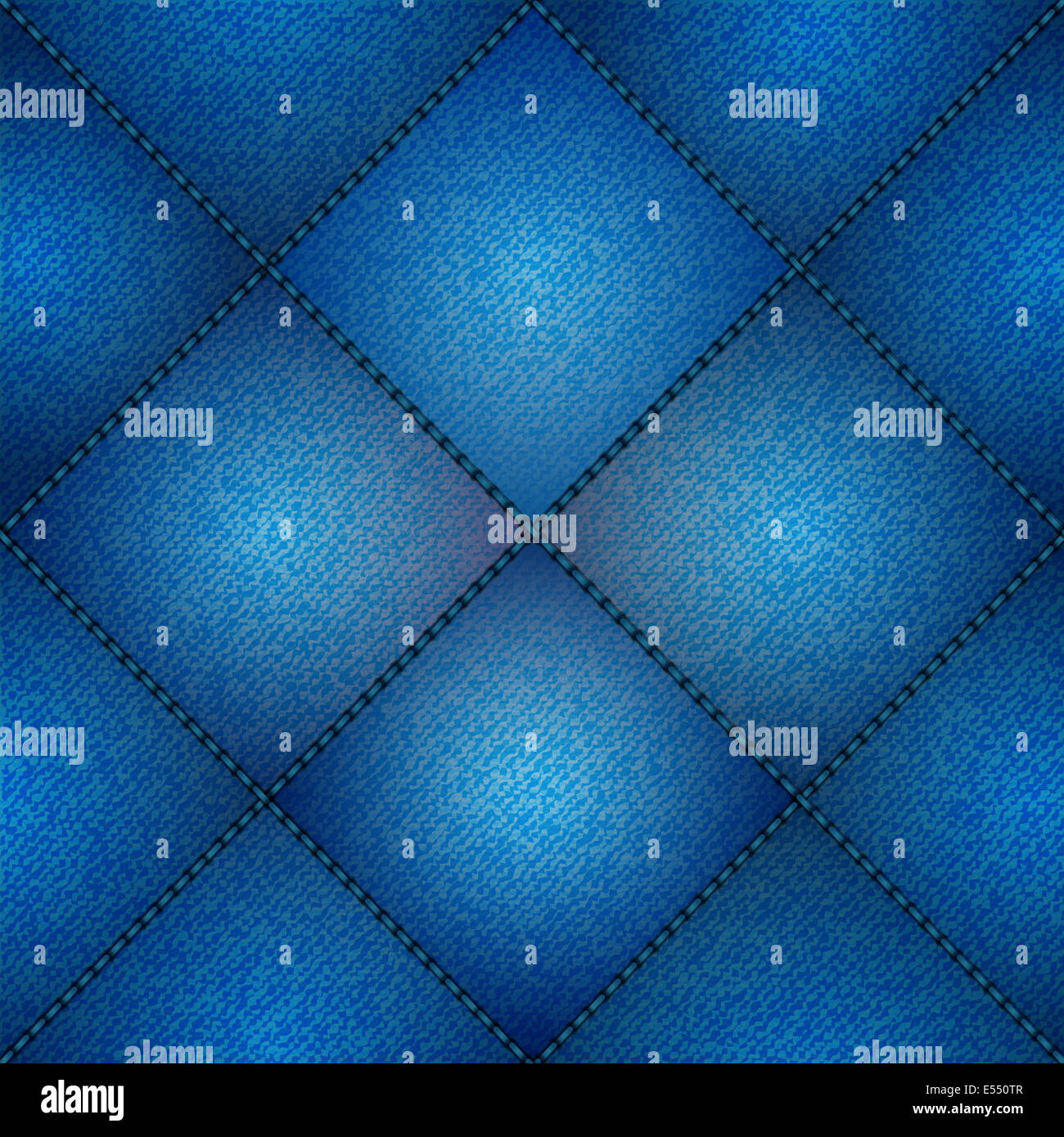 Cushioned Denim Vector Background with Stitching Stock Photo - Alamy