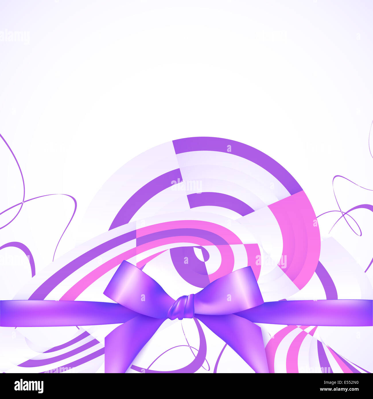 Purple ribbon and bow abstract background Stock Photo - Alamy
