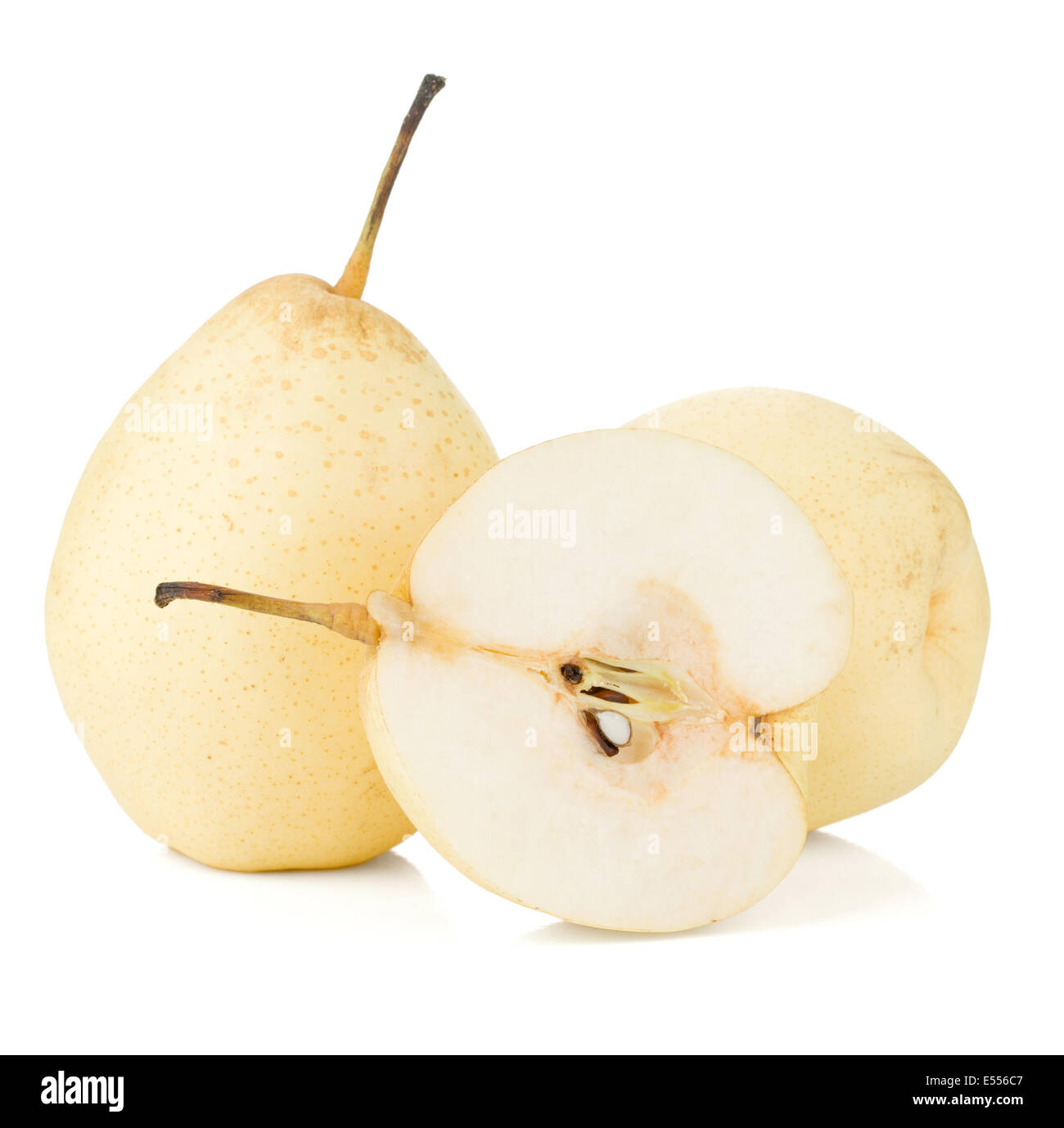 White pears. Isolated on white background Stock Photo - Alamy