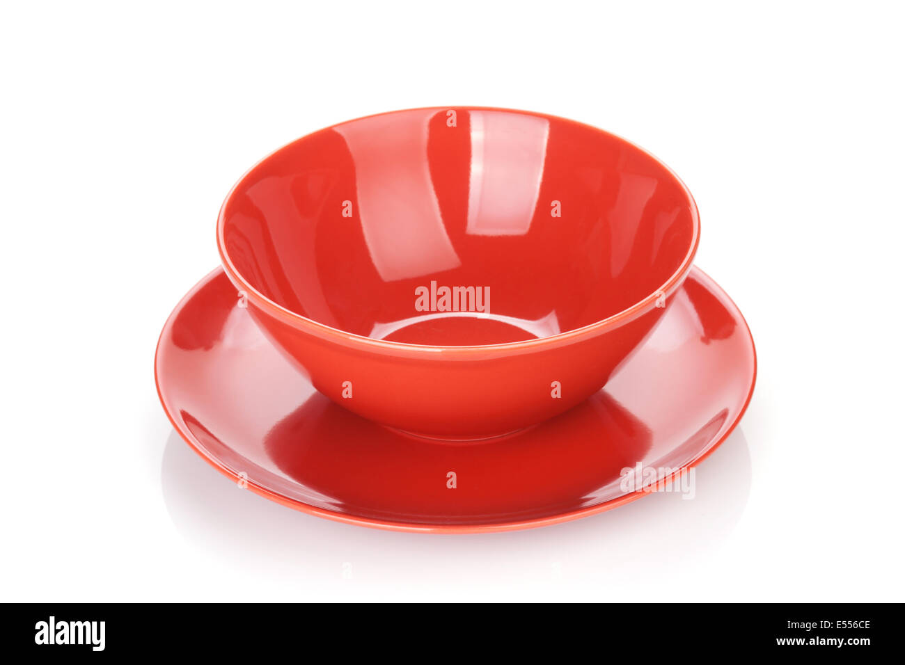 Bowl and plate. Isolated on white background Stock Photo - Alamy